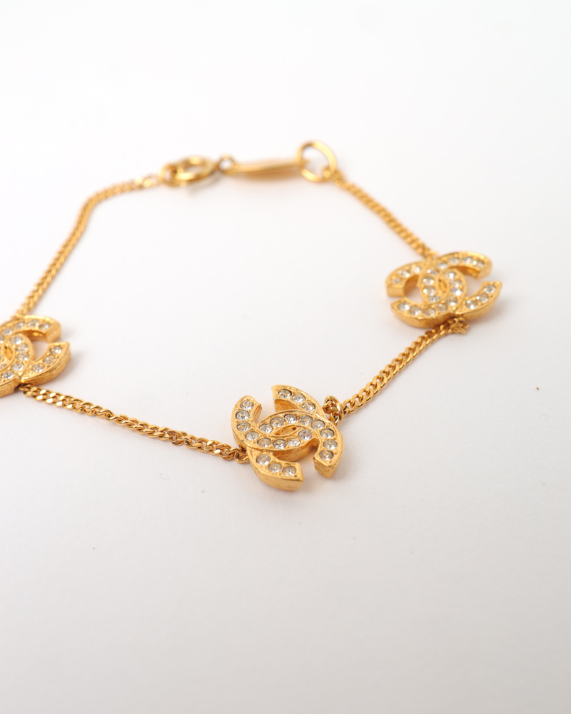 Vintage Chanel CC Rhinestone Bracelet - 776-36355