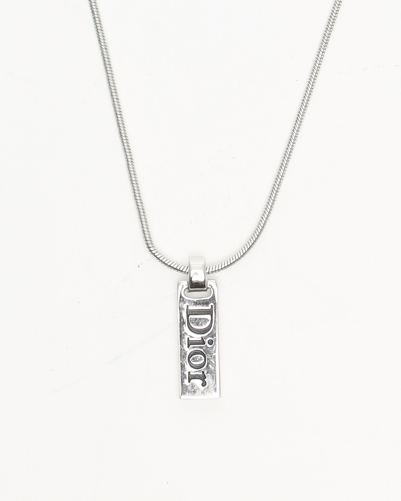 Vintage Christian Dior Logo Plate Necklace - A Retro Tale