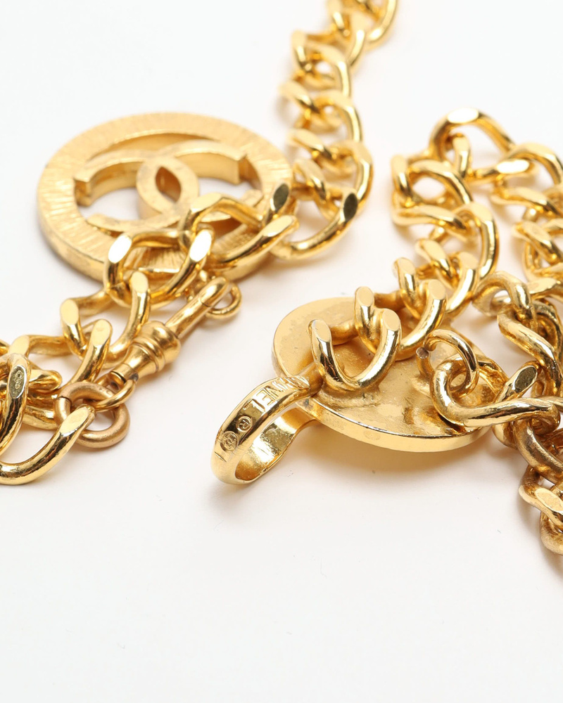 Vintage Chanel Coco Mark 3-Row Chain Belt - A Retro Tale