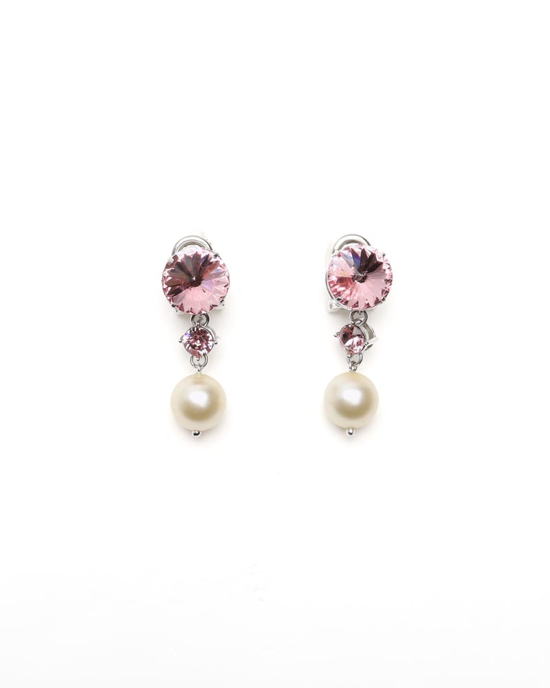 Vintage MIU MIU Rhinestone and Dangling Pearl Clip-on Earrings - A ...
