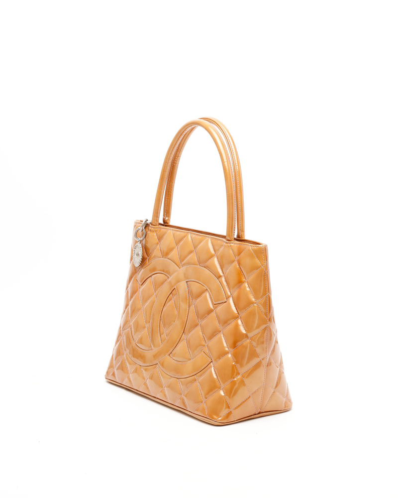 Vintage Chanel Patent Medallion Bag - A Retro Tale