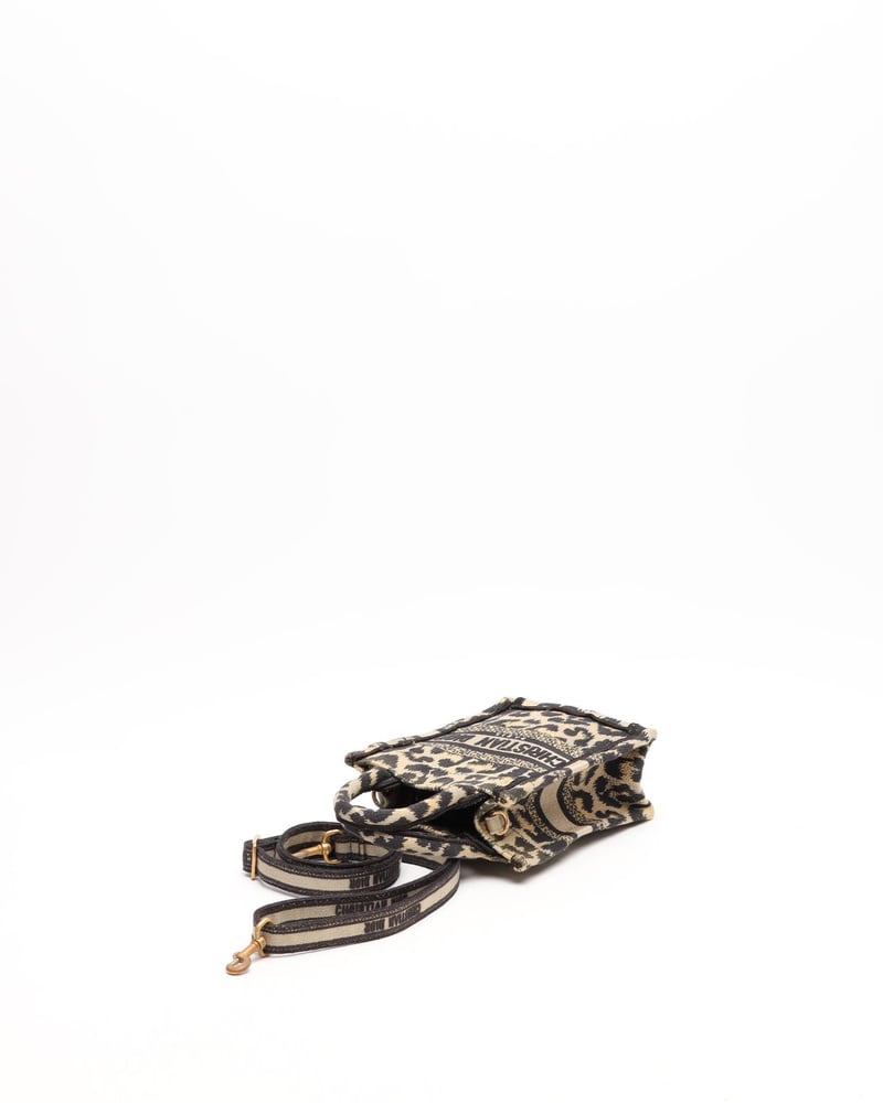 Vintage Christian Dior Leopard Mini Book Tote Bag - A Retro Tale