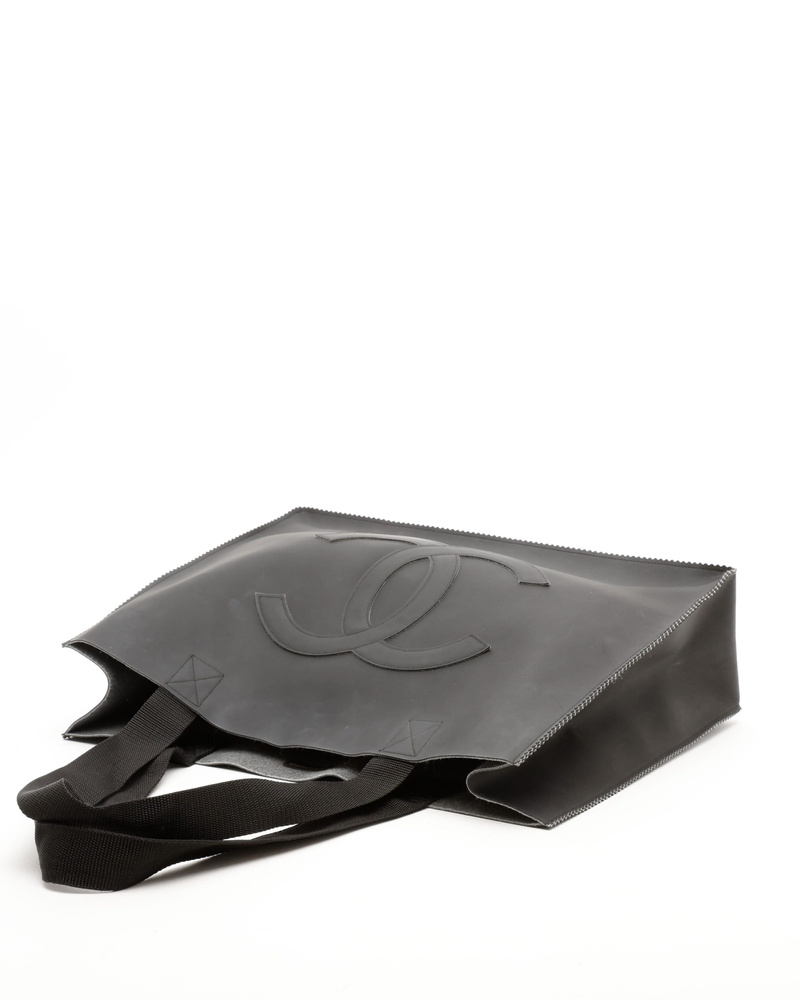 Vintage Chanel CC Rubber Tote Bag - 2250005532329