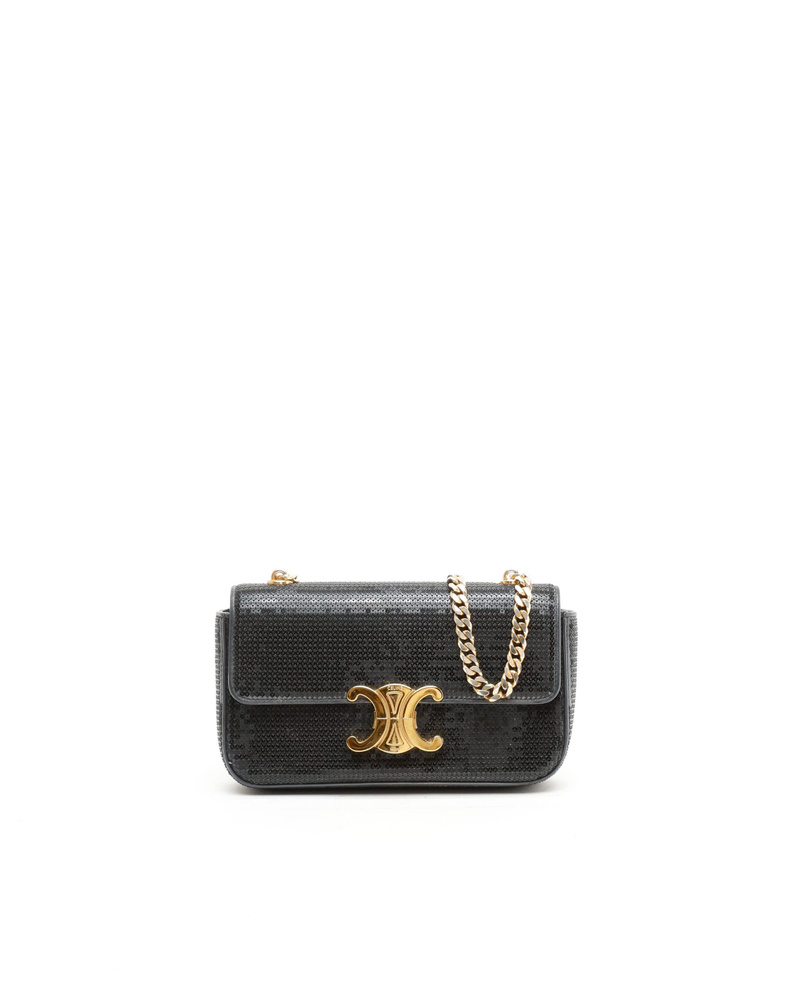 Vintage Céline Triomphe Claude Chain Sequin Bag - 839-22882