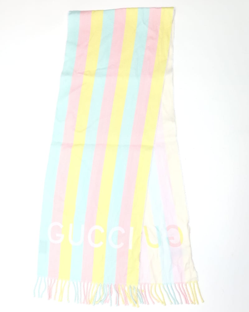 Vintage Gucci Logo Wool Scarf - WZ572133