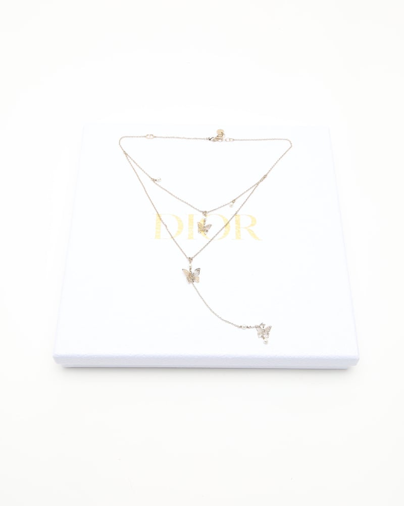 Vintage Christian Dior Butterfly Pearl Necklace - 2250005916570