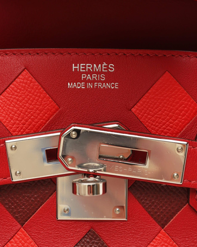 Vintage Hermès Limited Edition Birkin 35 Tressage Rouge de Couer Bag - WZ575584
