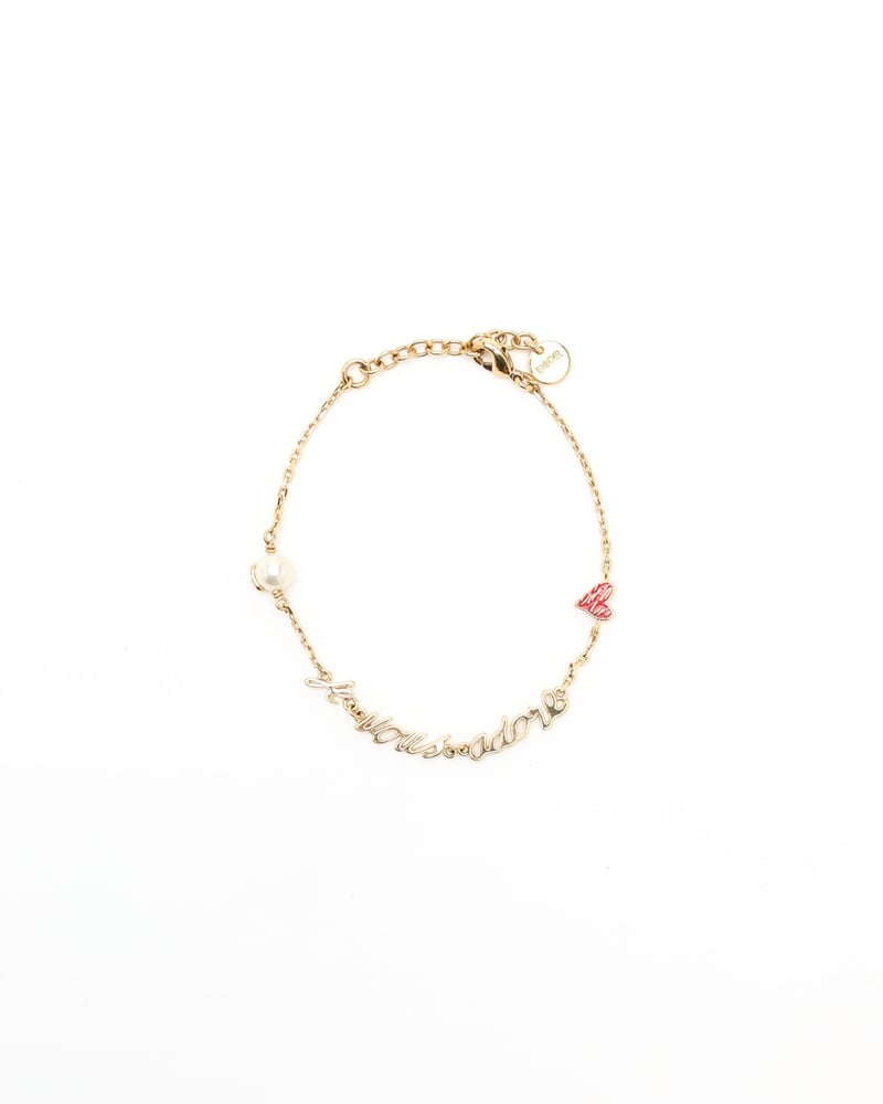 Vintage Christian Dior Dioramour Je Vous Adore Pearl Heart Bracelet - WZ563559