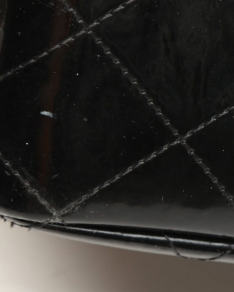 Vintage Chanel Classic Patent Jumbo Single Flap Bag - 845-21404