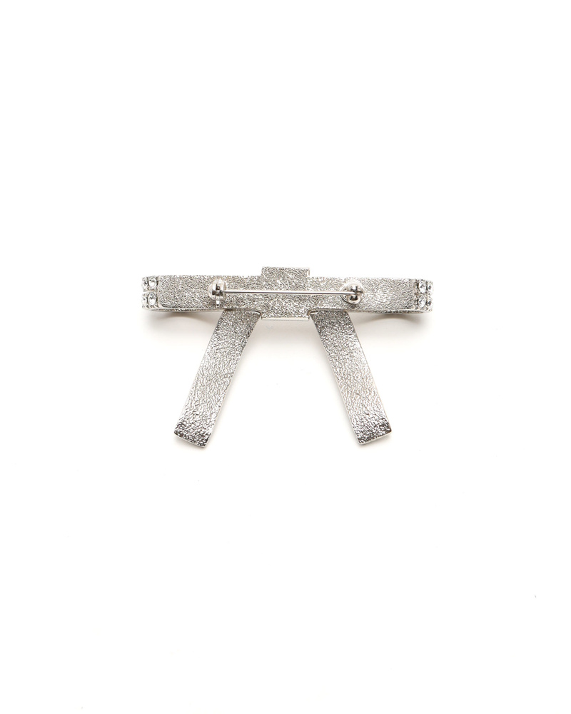 Vintage MIU MIU Rhinestone Ribbon Brooch - 844-24958