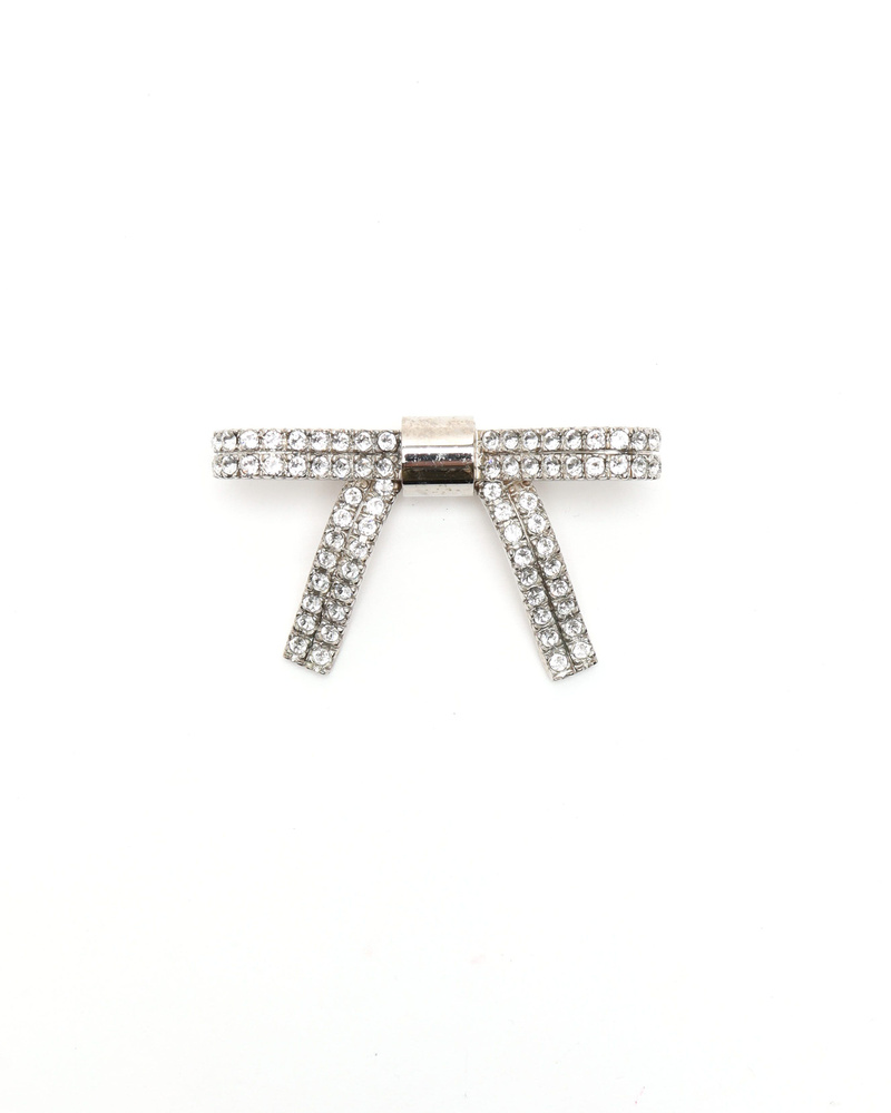 Vintage MIU MIU Rhinestone Ribbon Brooch - 844-24958