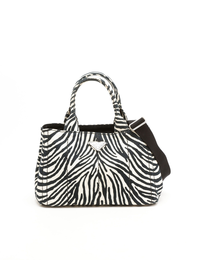 Vintage Prada Zebra Canapa Tote Bag - 2250006744974