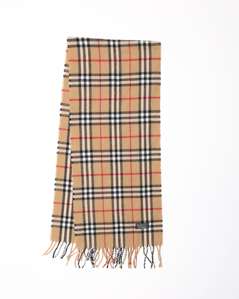 Vintage Burberry Nova Check Wool Scarf - 847-38598