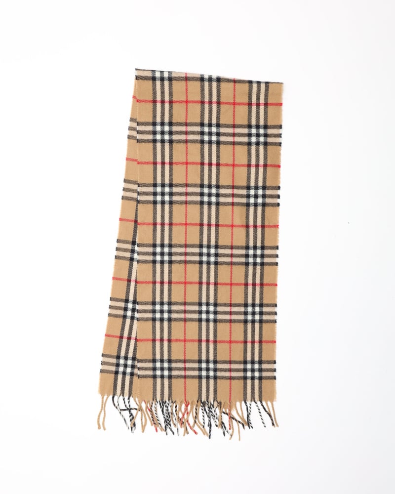 Vintage Burberry Nova Check Wool Scarf - 847-38598