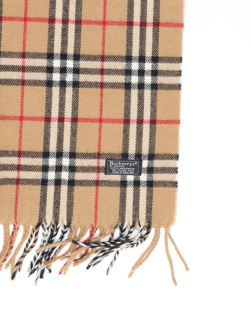 Vintage Burberry Nova Check Wool Scarf - 847-38598
