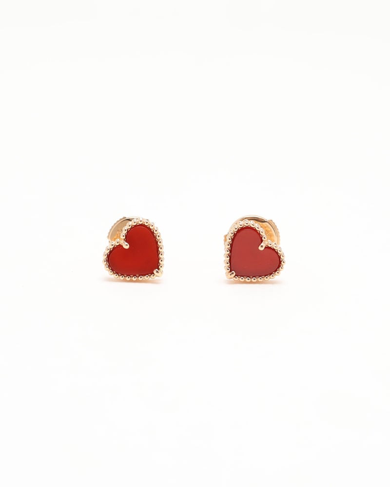 Vintage Van Cleef & Arpels Sweet Hearts Carnelian Earrings - WZ597441