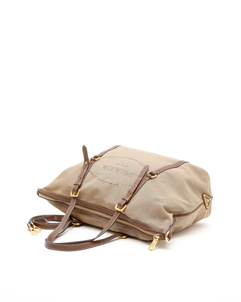 Vintage Prada Jacquard Logo Tote Bag - 845-25582