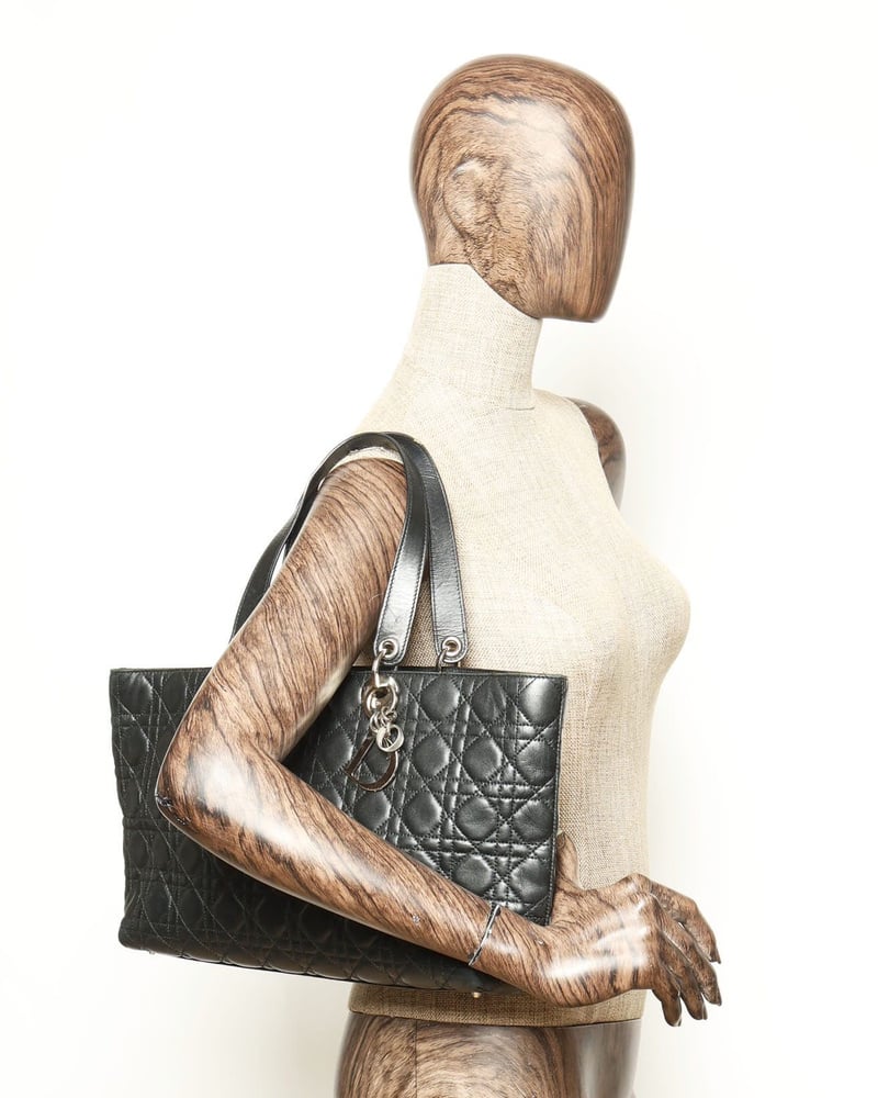 Vintage Christian Dior Cannage Lady Dior Tote Bag - 848-33531