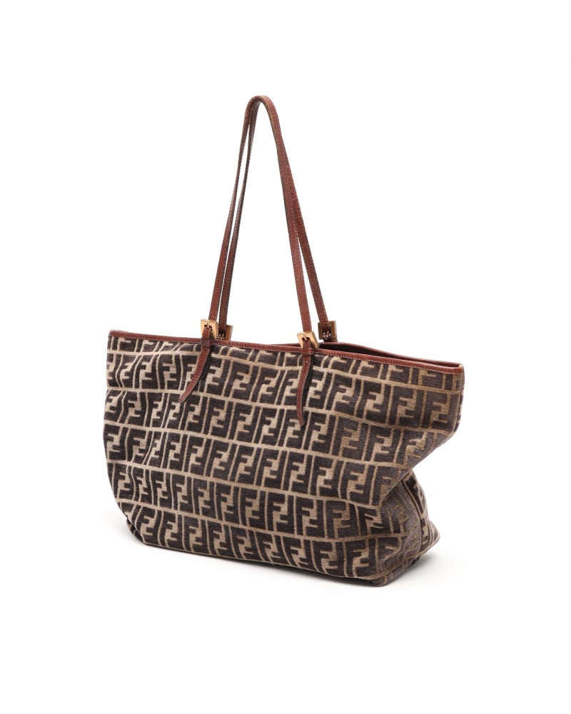 Vintage Fendi Zucca Suede Tote Bag - 847-35456
