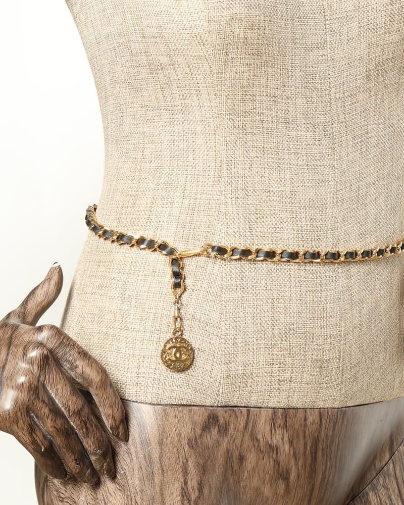 Vintage Chanel Leather Chain Belt - 847-35525