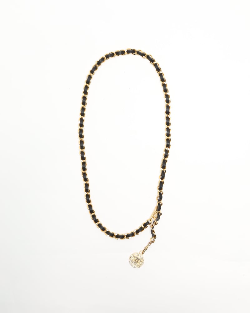 Vintage Chanel läderkedjeskärp - 847-35525 - A Retro Tale