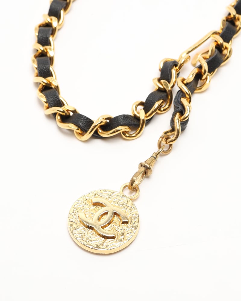 Vintage Chanel Leather Chain Belt - 847-35525