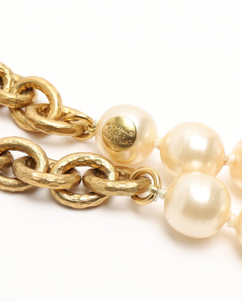 Vintage Chanel Coco Mark Pearl Chain Belt - K251210217329