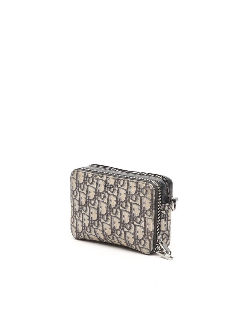 Vintage Christian Dior Homme Oblique Zipped Pouch With Strap - A4059396