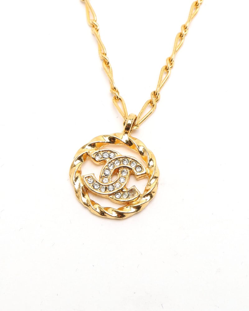 Vintage Chanel Coco Mark Rhinestone Necklace - 845-30269