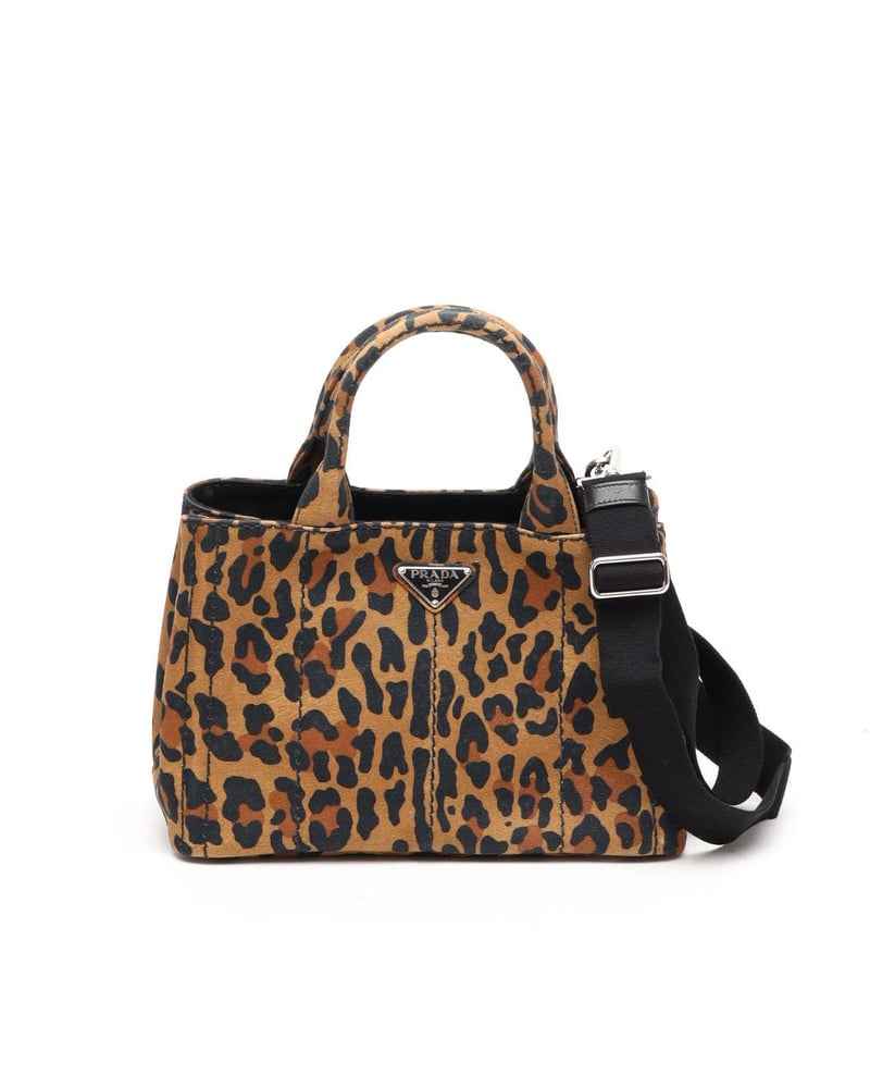 Vintage Prada Leopard Canapa Bag - A4101772