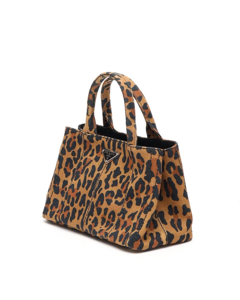 Vintage Prada Leopard Canapa Bag - A4101772
