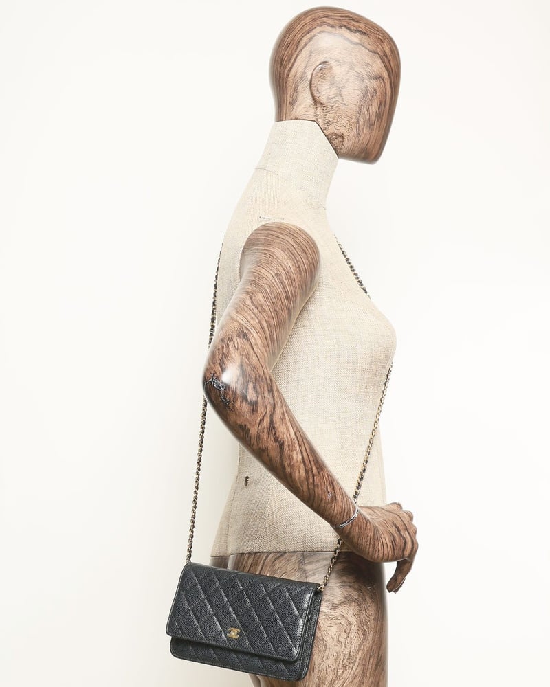 Vintage Chanel Caviar Wallet On Chain Bag - 848-44635