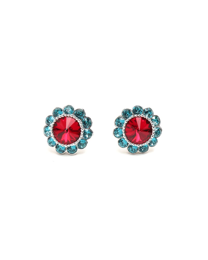 Vintage MIU MIU Rhinestone Flower Clip-On Stud Earrings - WZ600812