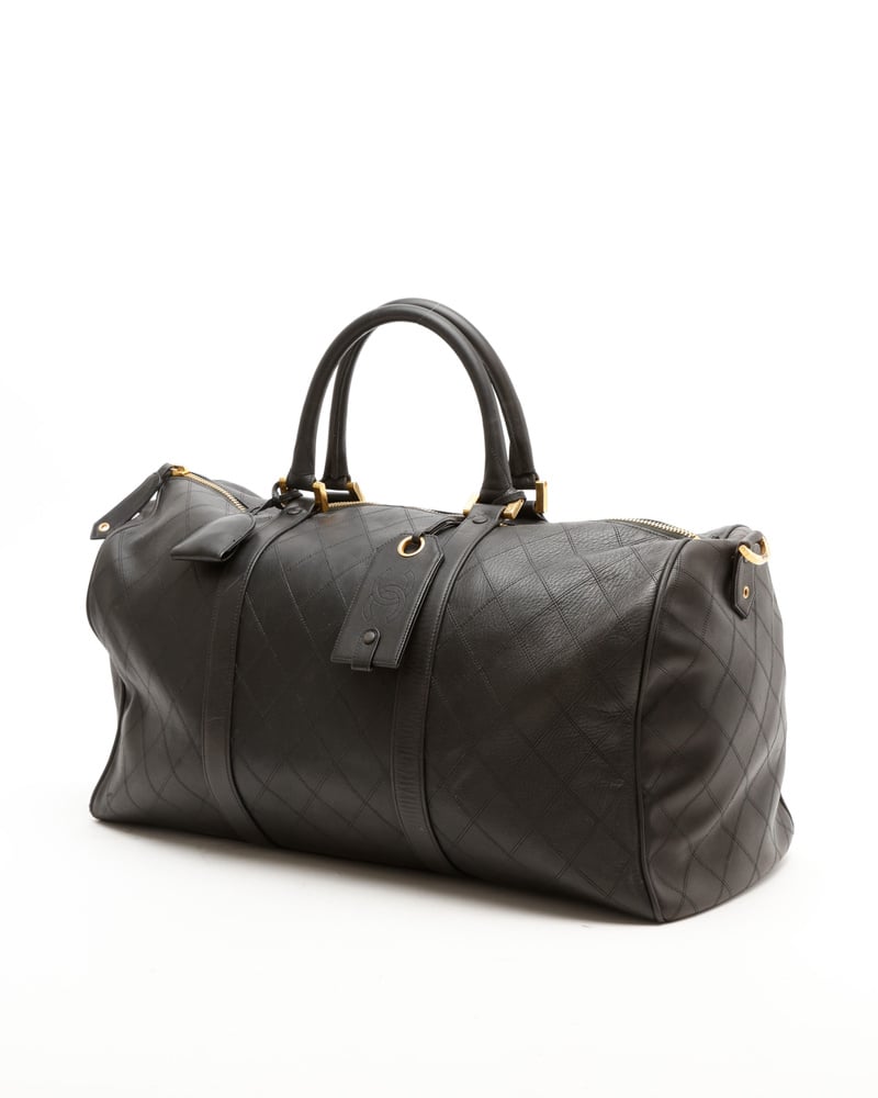 Vintage Chanel Diamond Stitch Quilted Duffle Bag - A4121099