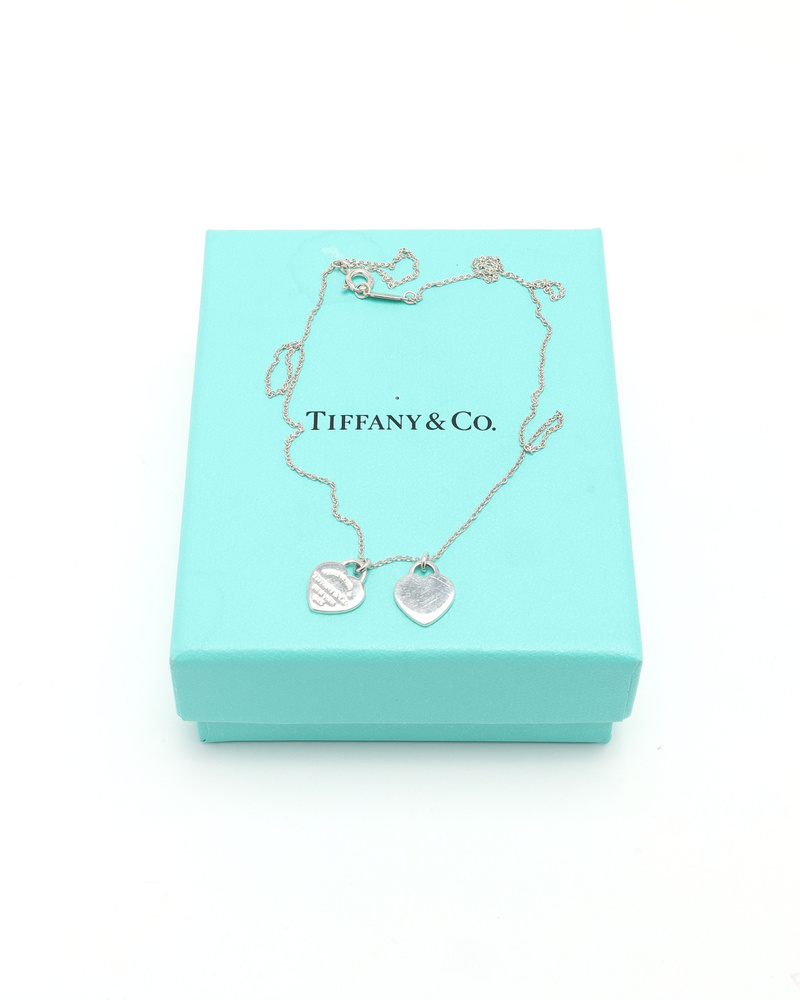 Vintage Tiffany & Co Return To Tiffany Double Heart Pendant Necklace ...