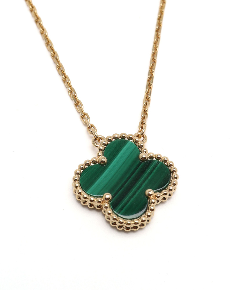 Vintage Van Cleef & Arpels Alhambra Malachite Necklace - WZ618857