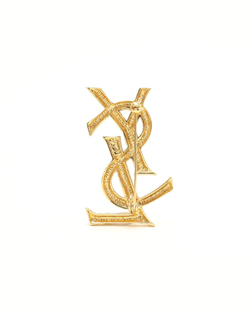 Vintage SAINT LAURENT YSL Logo Brosche - A4192497