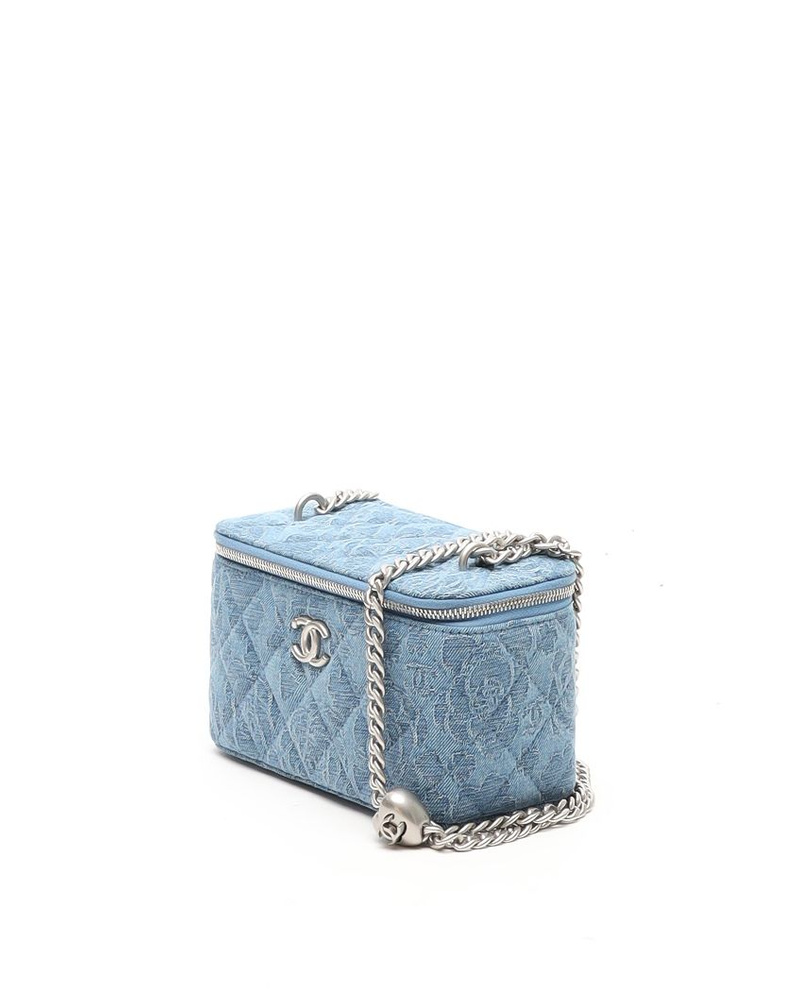 Vintage Chanel Camellia Denim Vanity Bag - SB003168