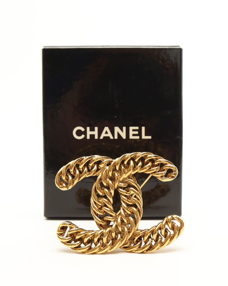 Vintage Chanel Coco Mark Chain Brooch - 851-32836