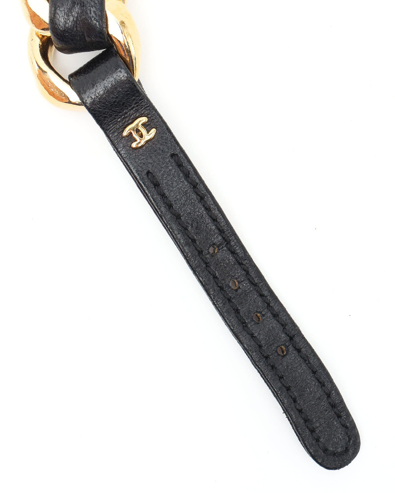 Vintage Chanel Chain Leather Bracelet - K260429216755 - A Retro Tale