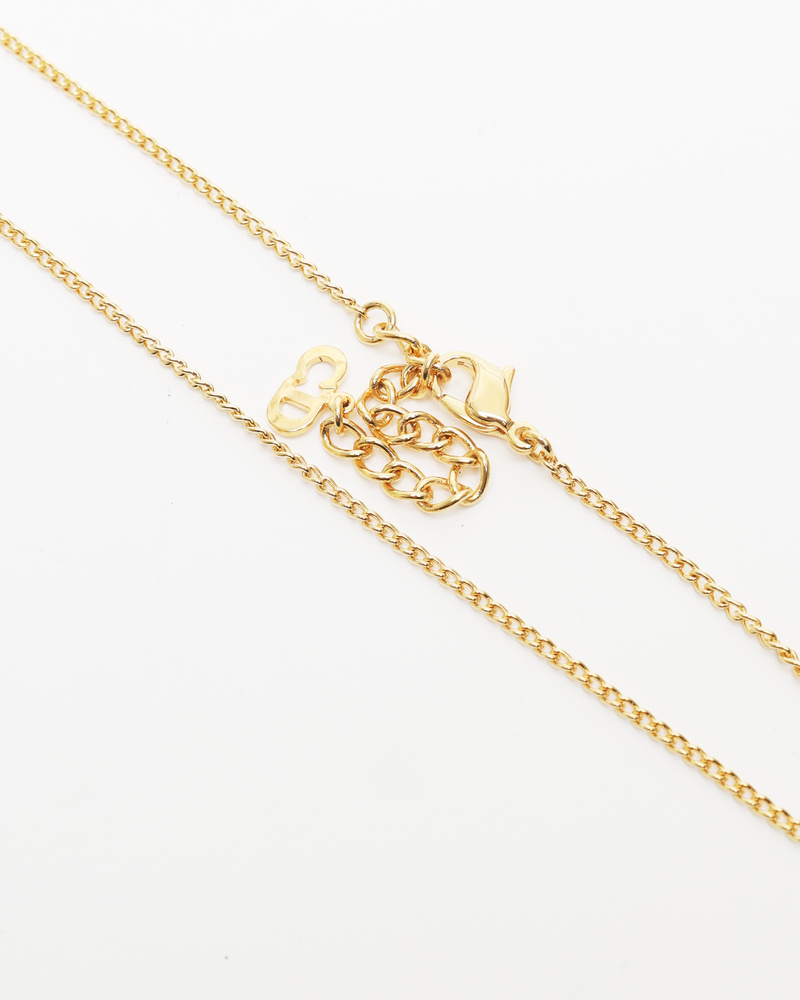 Vintage CHRISTIAN DIOR Logo Plate Necklace - A Retro Tale