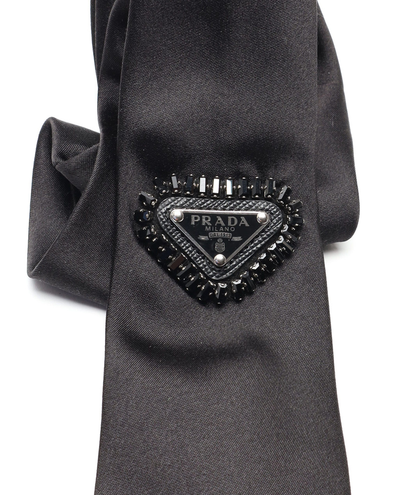 Vintage Prada Triangle logo Silk Necktie - A Retro Tale