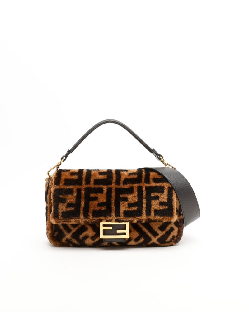 Vintage Fendi Shearling Zucca Baguette Bag - 2250007102384