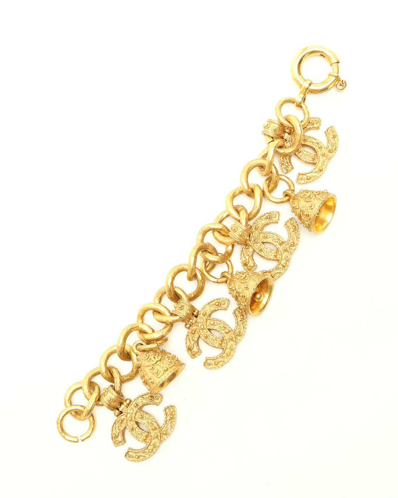 Vintage Chanel CC Bell Charm Bracelet - 849-26421