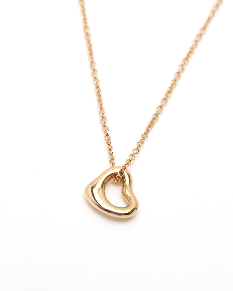 Vintage Tiffany & Co Open Heart Gold Necklace - 861-21810